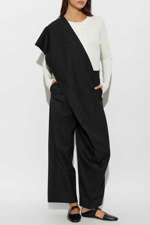 Issey Miyake Wide-leg Trousers With Wrap Panel