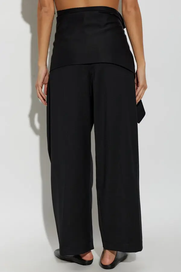 Issey Miyake Wide-leg Trousers With Wrap Panel