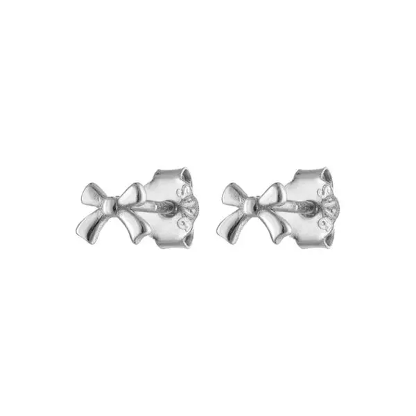 OUTOFOFFICE Micro Bow Sterling Stud Earring - Silver