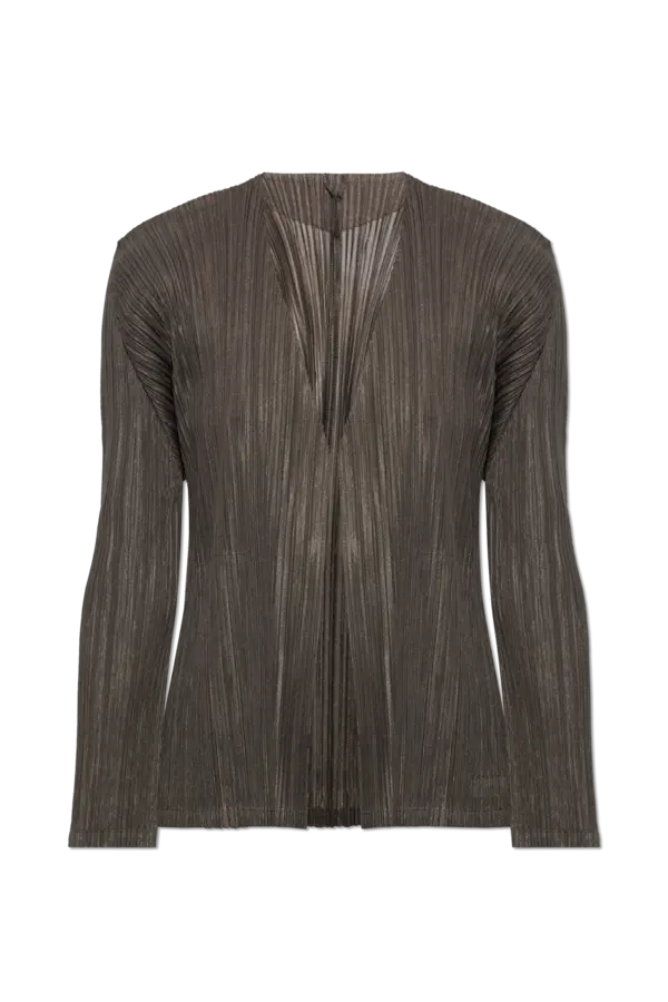 Issey Miyake Pleated Cardigan - Grey