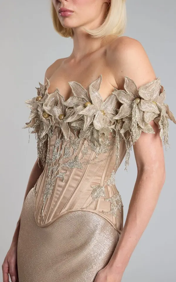 WIEDERHOEFT Embroidered Double-faced Silk-satin Corset