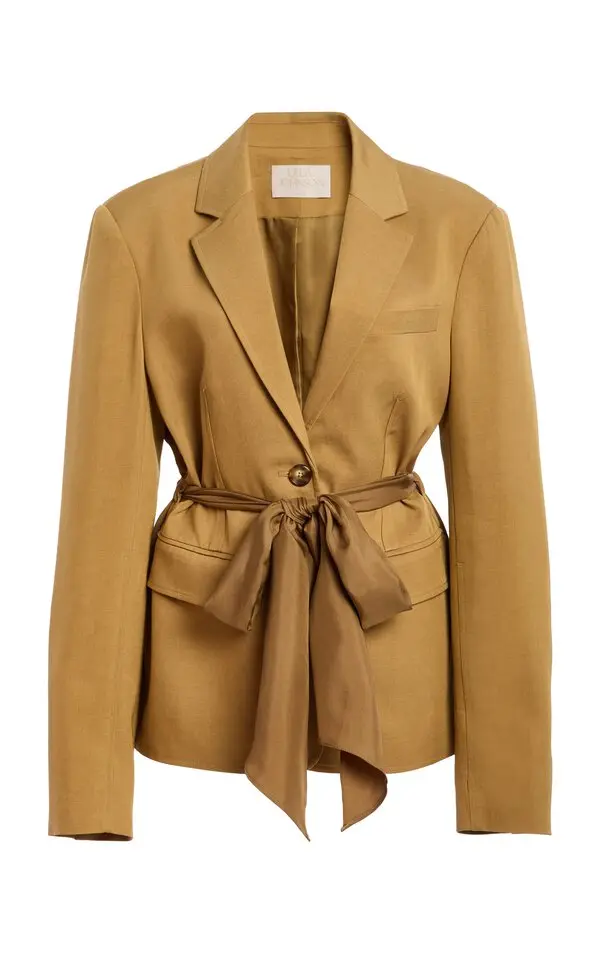 Ulla Johnson Sybil Wool-blend Draped Blazer - Tan