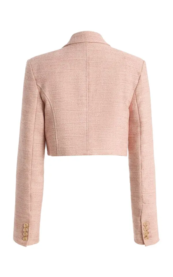 Ulla Johnson Ondine Cotton-linen Cropped Blazer - Pink