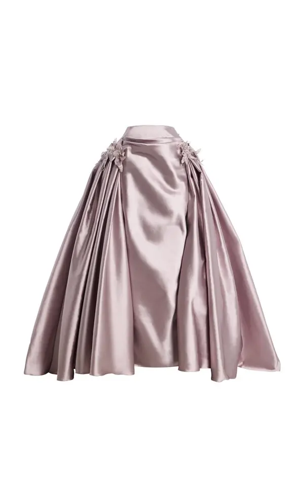 WIEDERHOEFT Stargazer Beaded Silk-mikado Ball Skirt
