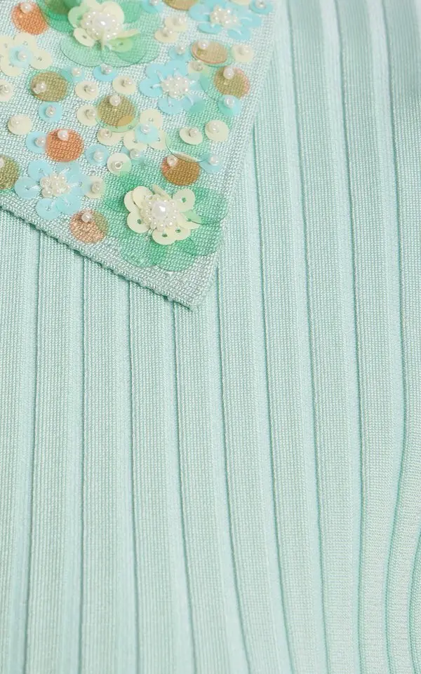 Ulla Johnson Esther Embellished Cropped Knit Top