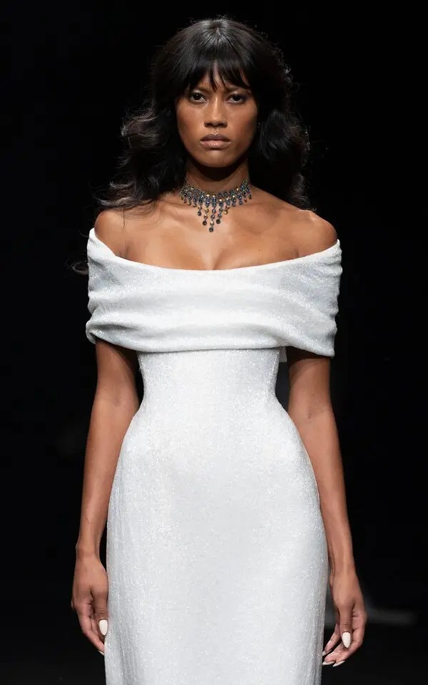 WIEDERHOEFT Cait Off-the-shoulder Silk Gown