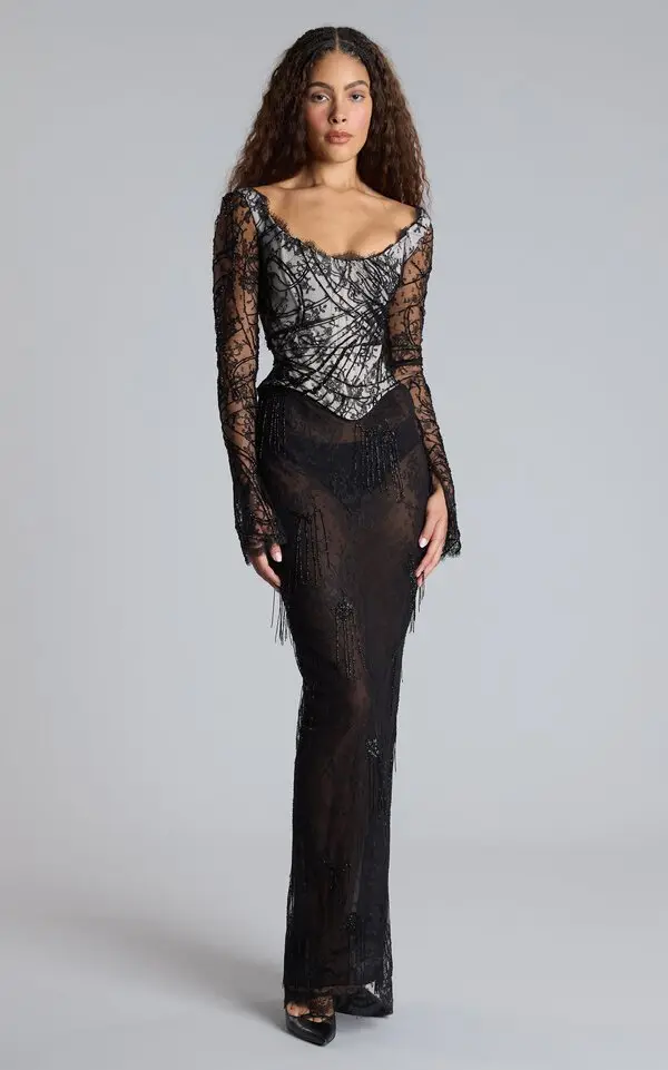 WIEDERHOEFT Venus Embroidered Faille Corset