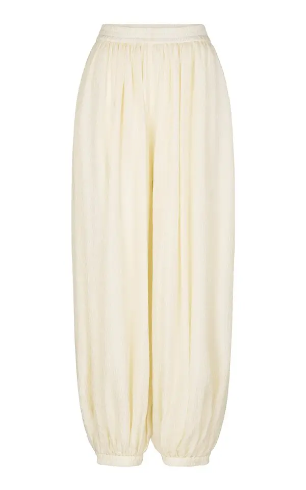 HEIRLOME Teagan Pleated Silk Wide-leg Pants - Ivory