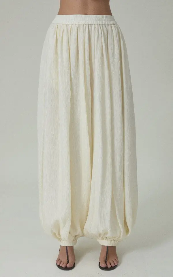 HEIRLOME Teagan Pleated Silk Wide-leg Pants - Ivory