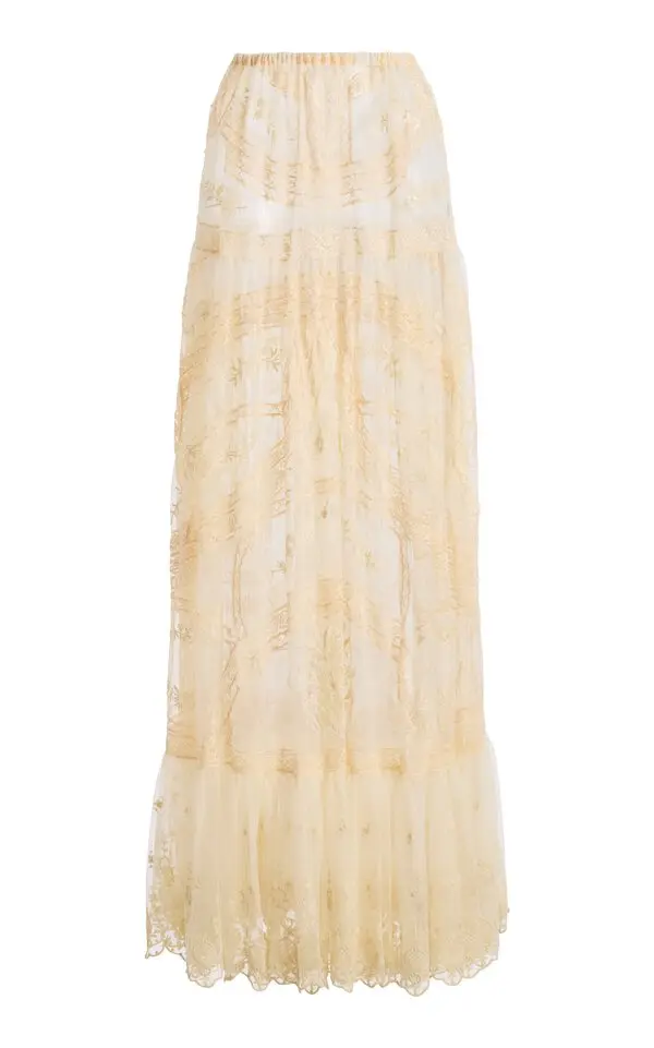 Ulla Johnson Margherite Lace Maxi Skirt - Ivory