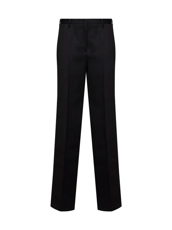 Fendi Black Grain De Poudre Wool Regular-fit Trousers