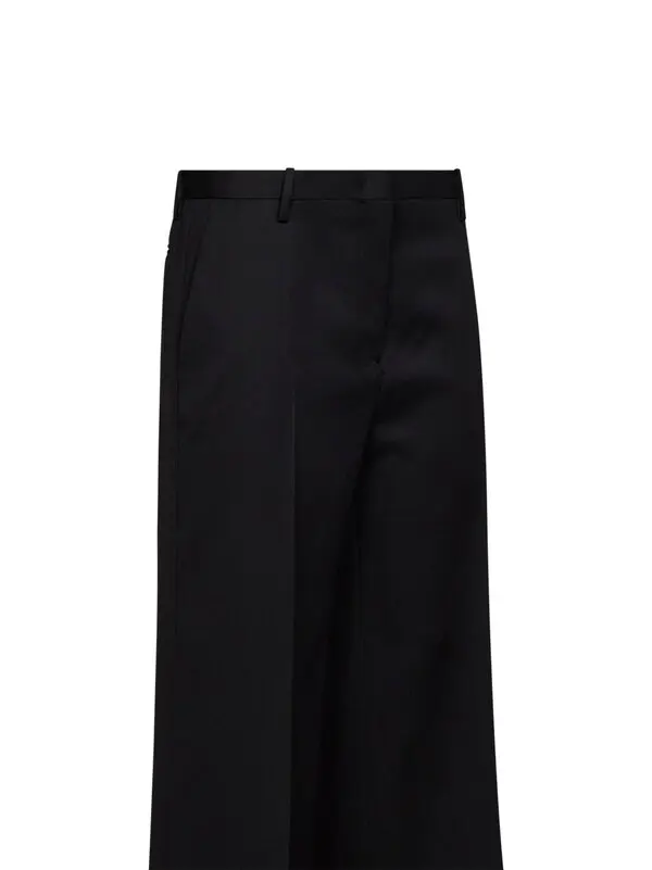 Fendi Black Grain De Poudre Wool Regular-fit Trousers