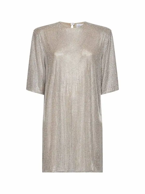 Giuseppe Di Morabito Silver Crystal-embellished Tulle T-shirt Mini Dress - Multicolor