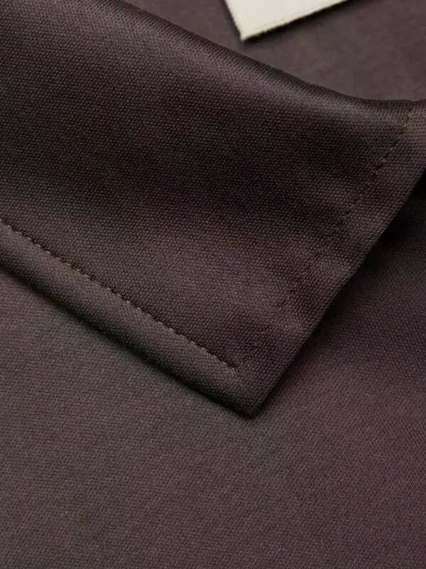 VALENZA Supima Zip-collar Long-sleeve Polo Shirt