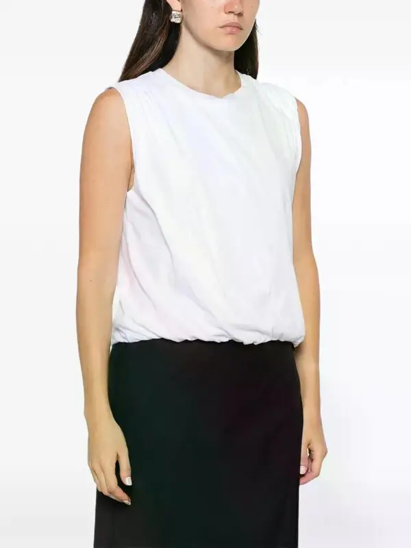 BOBI Sleeveless Bubble-hem Vest - White