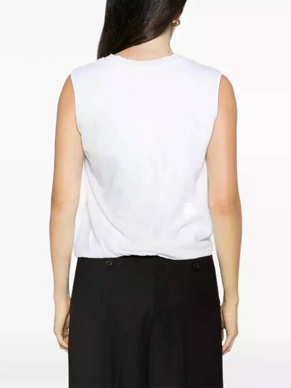 BOBI Sleeveless Bubble-hem Vest - White