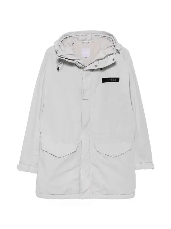 Aspesi Hooded Logo-patch Coat
