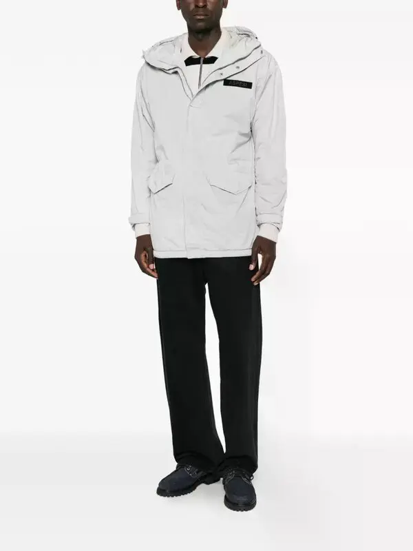 Aspesi Hooded Logo-patch Coat