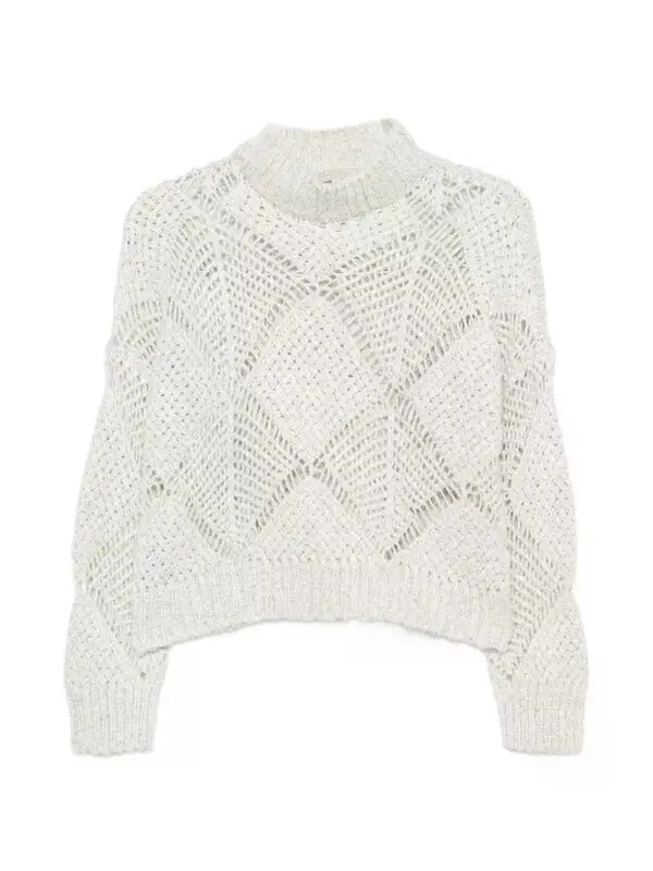Antonelli Firenze Open-knit Sequin-embellished Sweater