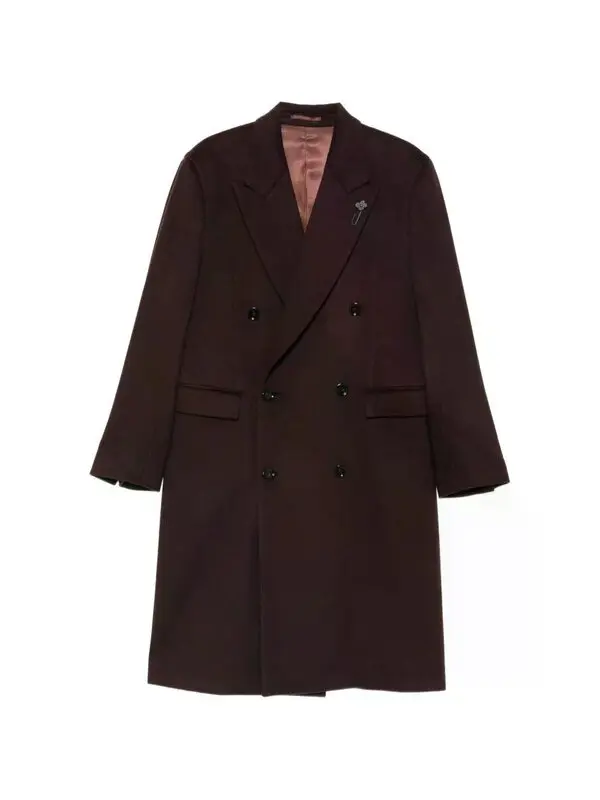 LARDINI Double-breasted Peak-lapel Coat