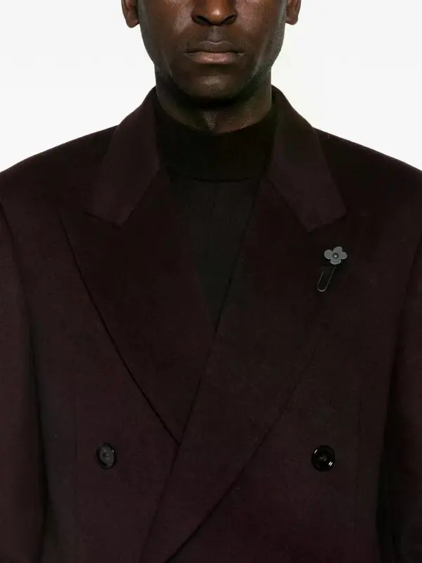 LARDINI Double-breasted Peak-lapel Coat