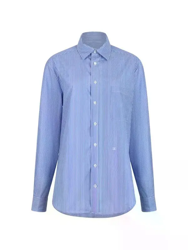 DOUUOD Vertical-stripe Long-sleeve Shirt