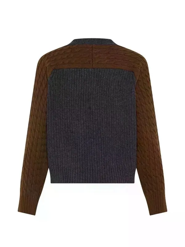 Seventy Cable-knit Colour-block Cardigan