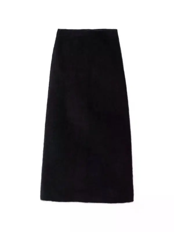 Maje Brushed-knit Midi Skirt - Black