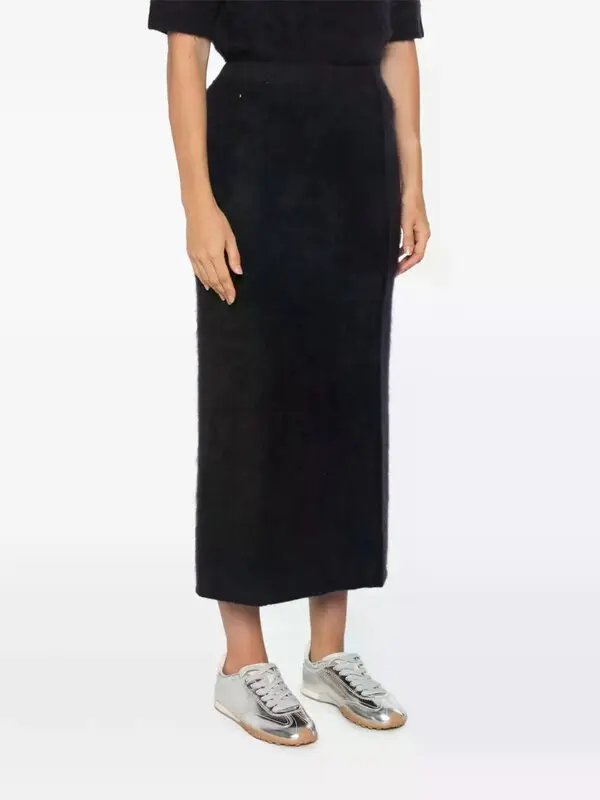 Maje Brushed-knit Midi Skirt - Black