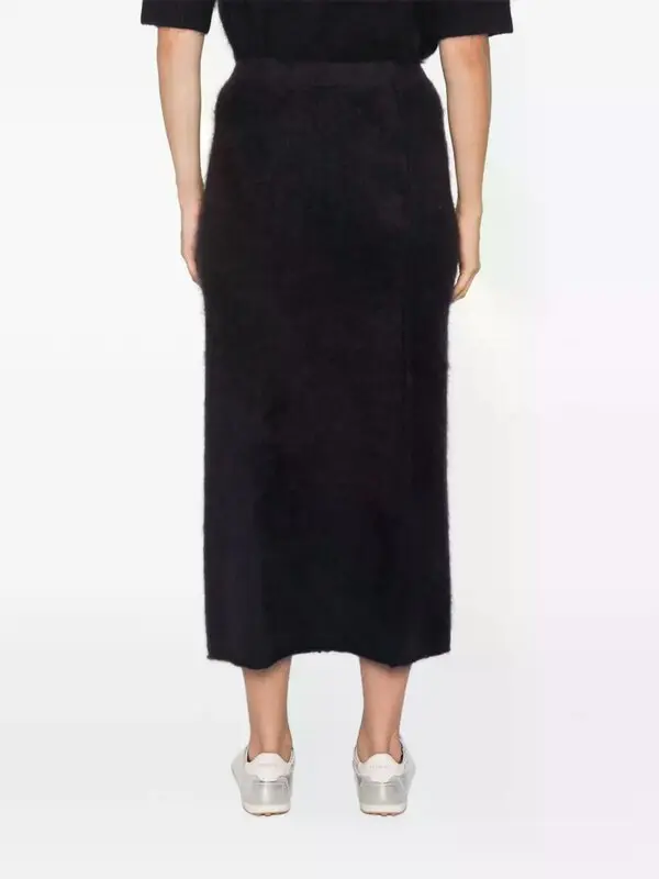 Maje Brushed-knit Midi Skirt - Black