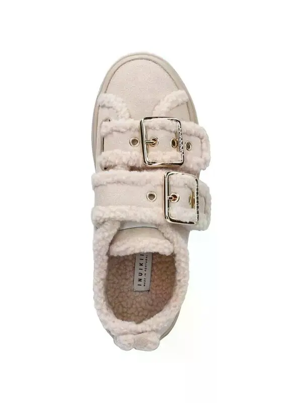 Inuikii Shearling-trim Buckled Sneakers - White