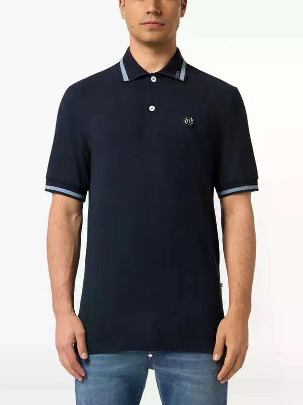 Philipp Plein Logo-plaque Tipped Polo Shirt