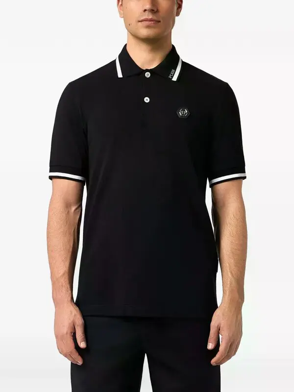 Philipp Plein Logo-plaque Tipped Polo Shirt