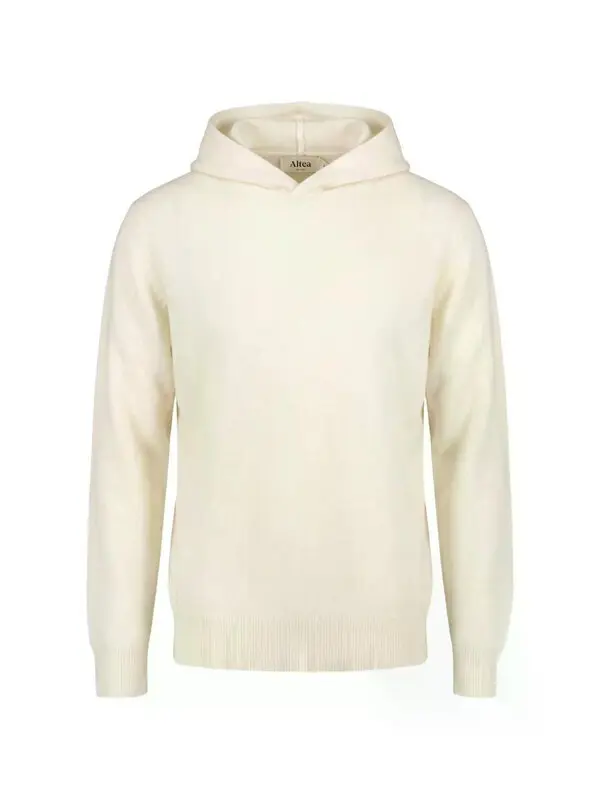 Altea Fine-knit Wool Hoodie - White