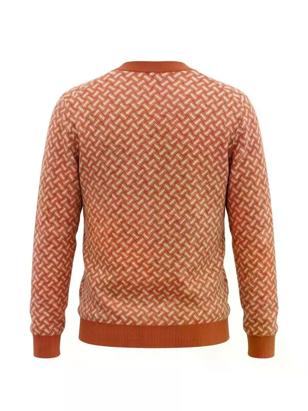 DRUMOHR Razor Blade Biscottino-jacquard Cardigan - Orange