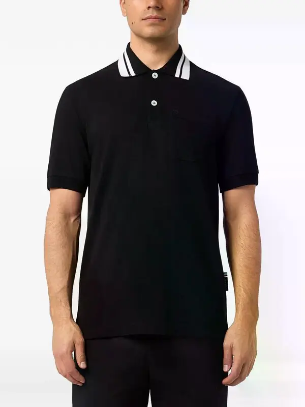 Philipp Plein Contrast-collar Chest-pocket Polo Shirt