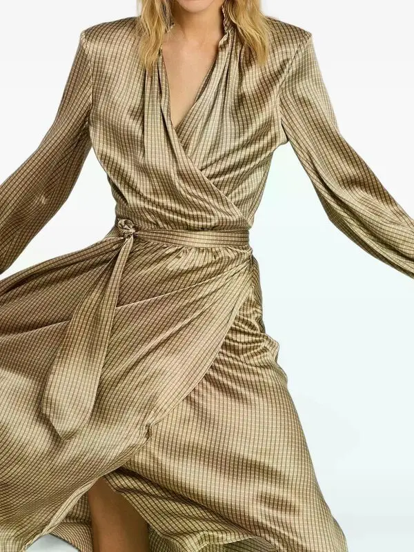 Kiton Geometric-pattern Belted Midi Dress
