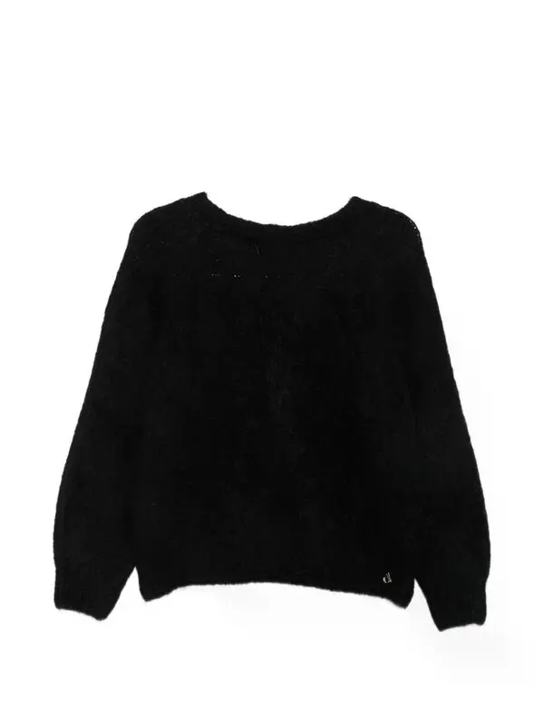 Dixie Twist-detail Open-back Sweater - Black