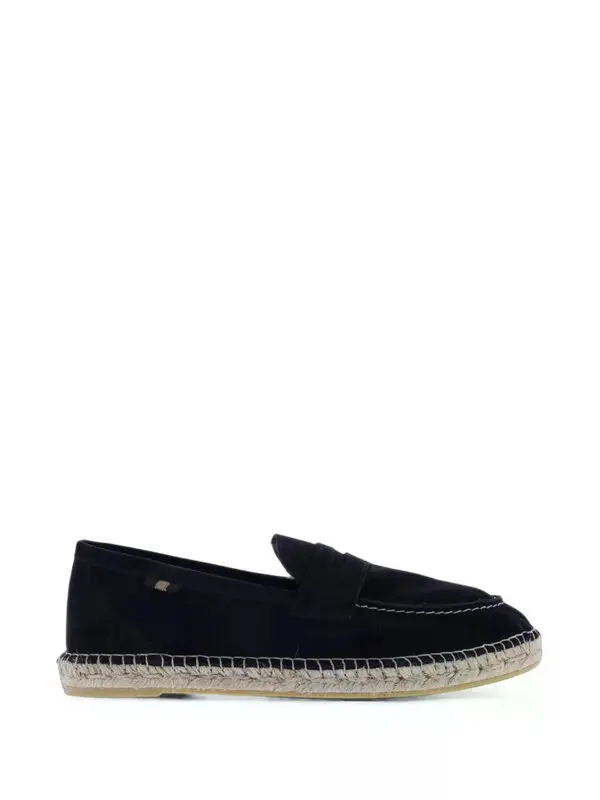 PARIS PUNK Espadrille Penny Loafers - Black