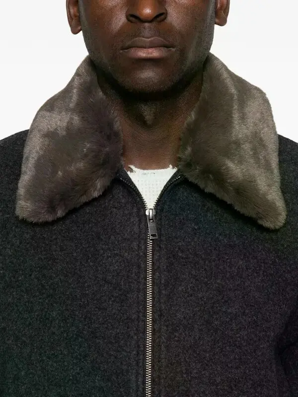 TONYWACK Faux Fur-collar Bomber Jacket