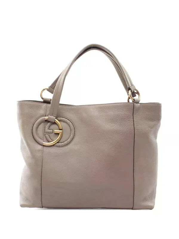 Gucci 2000-2015 Medium Pebbled Calfskin Twill Tote Bag
