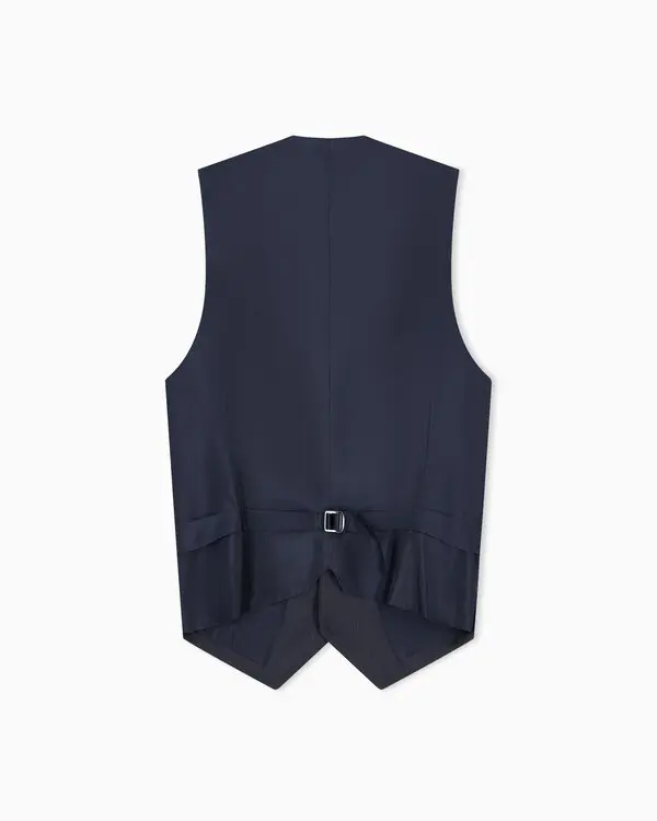 Giorgio Armani Single-breasted Pinstripe Vest In Virgin Wool And Cashmere