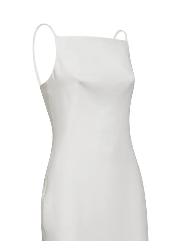 Givenchy Ivory Crepe Cady Long Dress With Slit