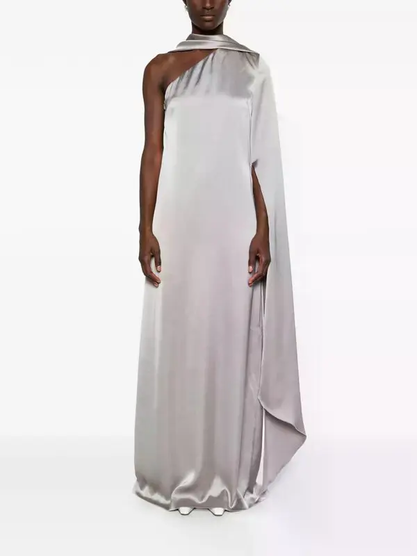 Solace London Newman One-shoulder Cape Maxi Dress