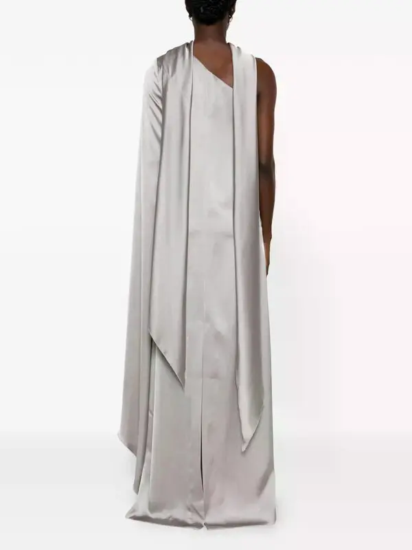 Solace London Newman One-shoulder Cape Maxi Dress