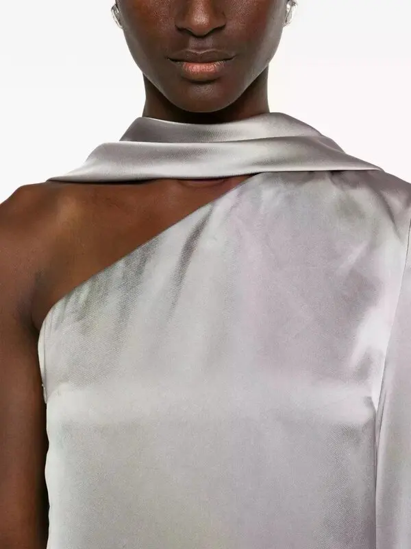 Solace London Newman One-shoulder Cape Maxi Dress
