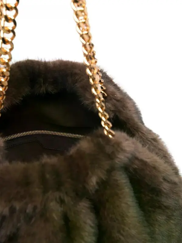 Stella McCartney Medium Falabella Faux-fur Chain-link Shoulder Bag - Brown