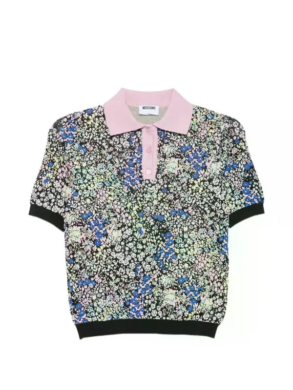 Moschino Floral-print Polo Shirt - Neutrals