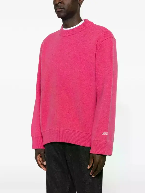 LC23 Logo-embroidered Ribbed-trim Sweater