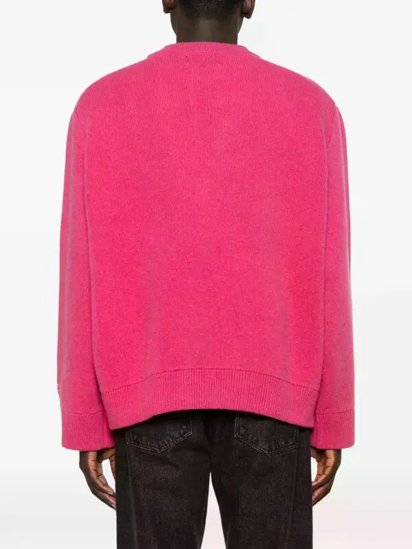 LC23 Logo-embroidered Ribbed-trim Sweater